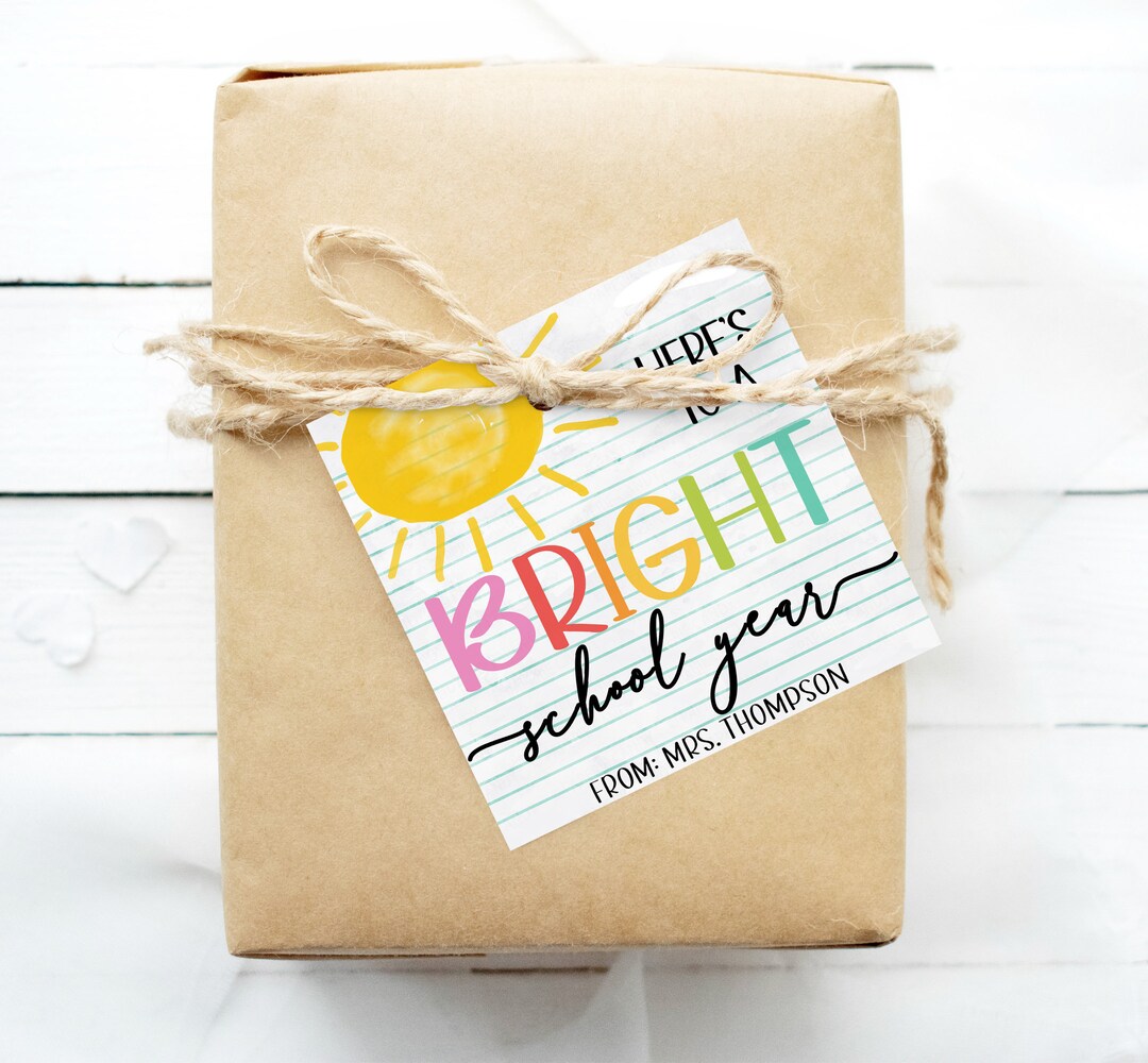 Back to School Gift Tag, Bright School Year, First Day of School ...