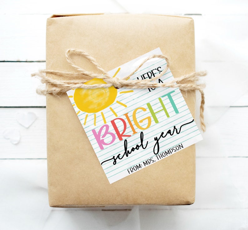 Back to School Gift Tag Bright School Year First Day of - Etsy