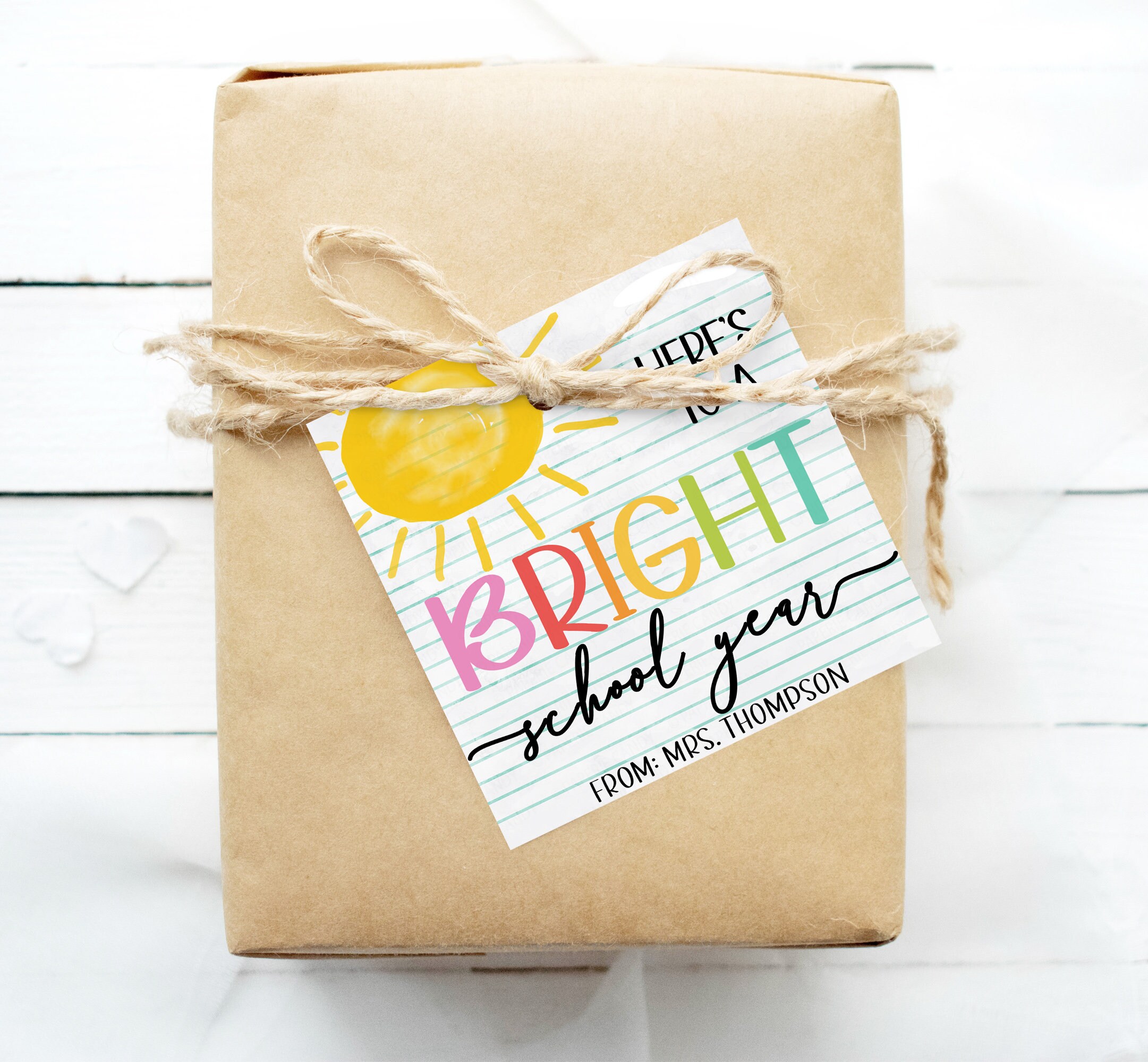 Back to School Gift Tag Bright School Year First Day of - Etsy