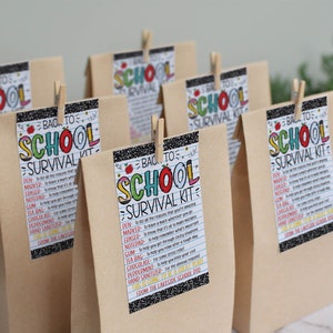 Back to School Survival Kit Gift Tag, Welcome Back First Day, Gift for ...