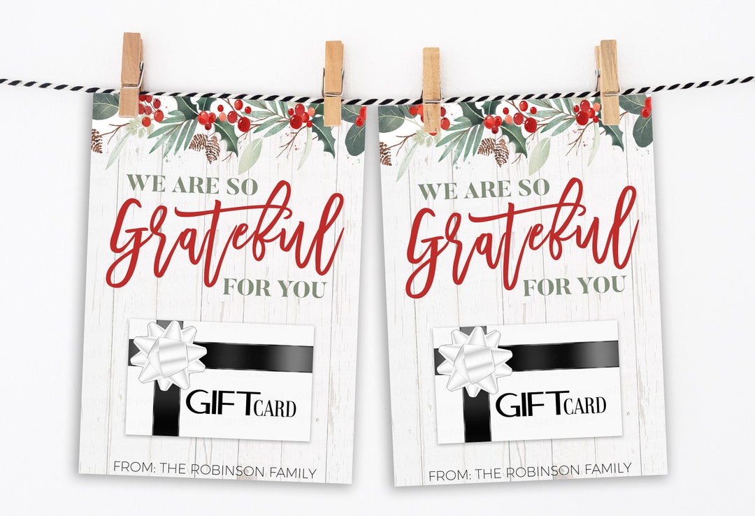 Editable Christmas Appreciation Gift Card Holder, Rustic Holiday ...