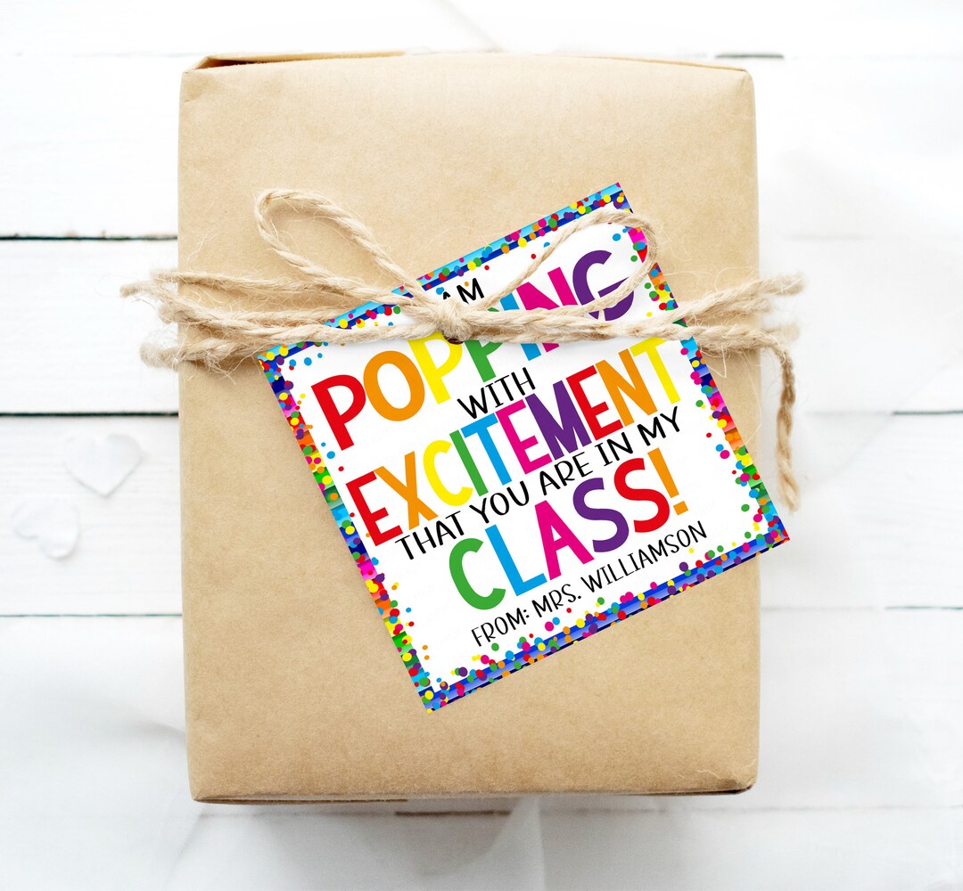 Back to School Popping Gift Tags, Popping With Excitement You Are in My ...