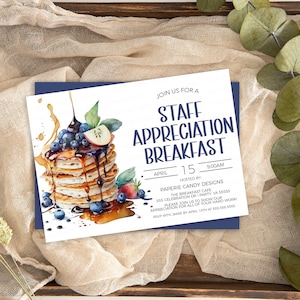 Appreciation Breakfast Invitation, Staff Employee Breakfast Invite ...