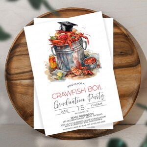 Crawfish Boil Graduation Invitation, Crawfish Boil Grad Invite ...