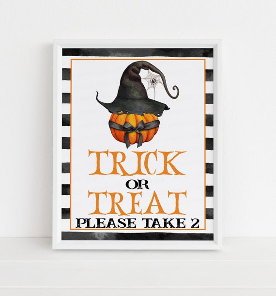 Halloween Trick Or Treat Sign, Please Take 2, Trick Or Treating ...