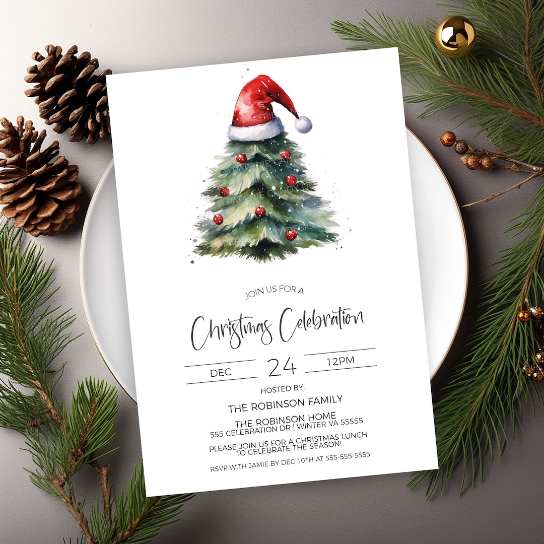 Christmas Invitation, Holiday Invite, Friendsmas Gift Exchange, Gift ...