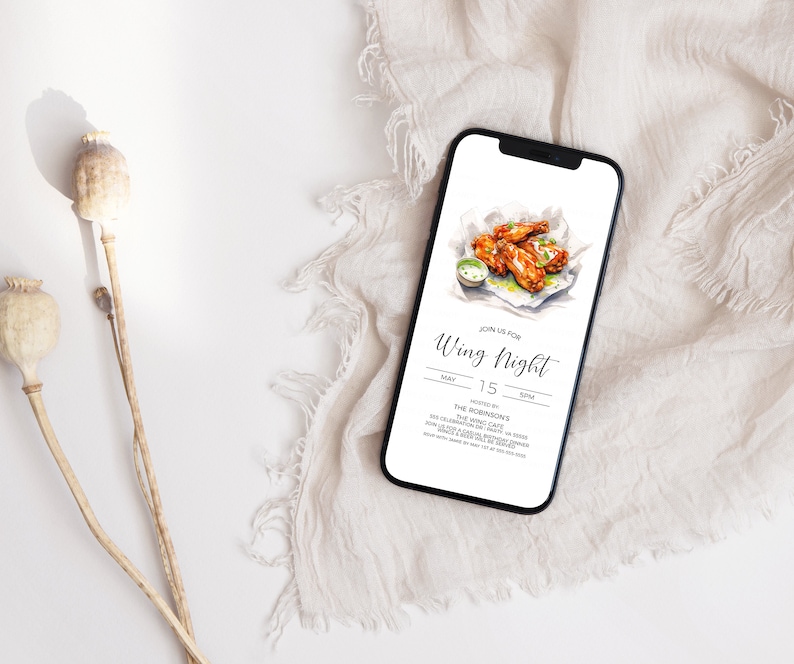 Wing Night Invitation Chicken Wings Invite Buffalo Wings - Etsy