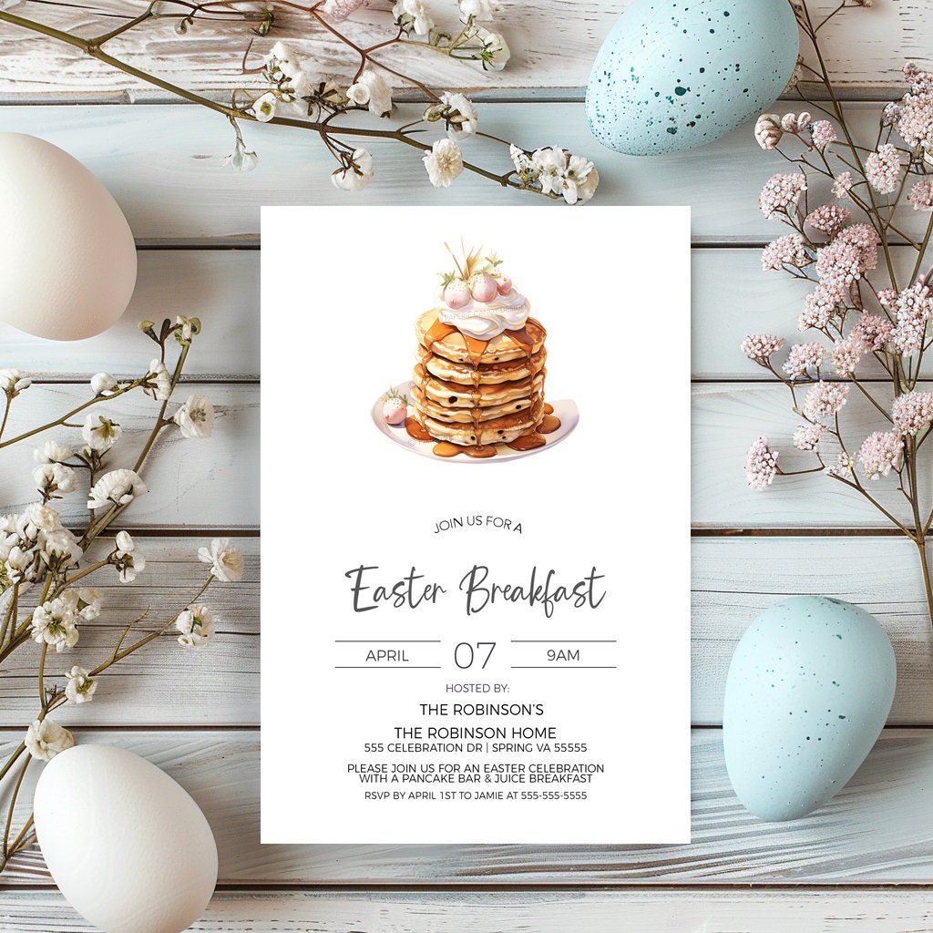 Easter Breakfast Invitation, Easter Breakfast Invite, Easter Birthday ...