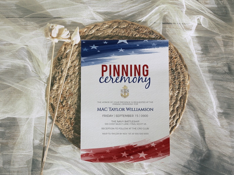 Editable CPO Pinning Ceremony Invitation, Chief Petty Officer Select ...