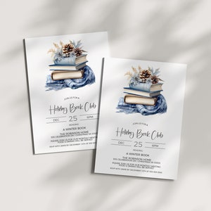 Holiday Book Club Invitation, Holiday Book Swap Invite, Holiday Reading ...