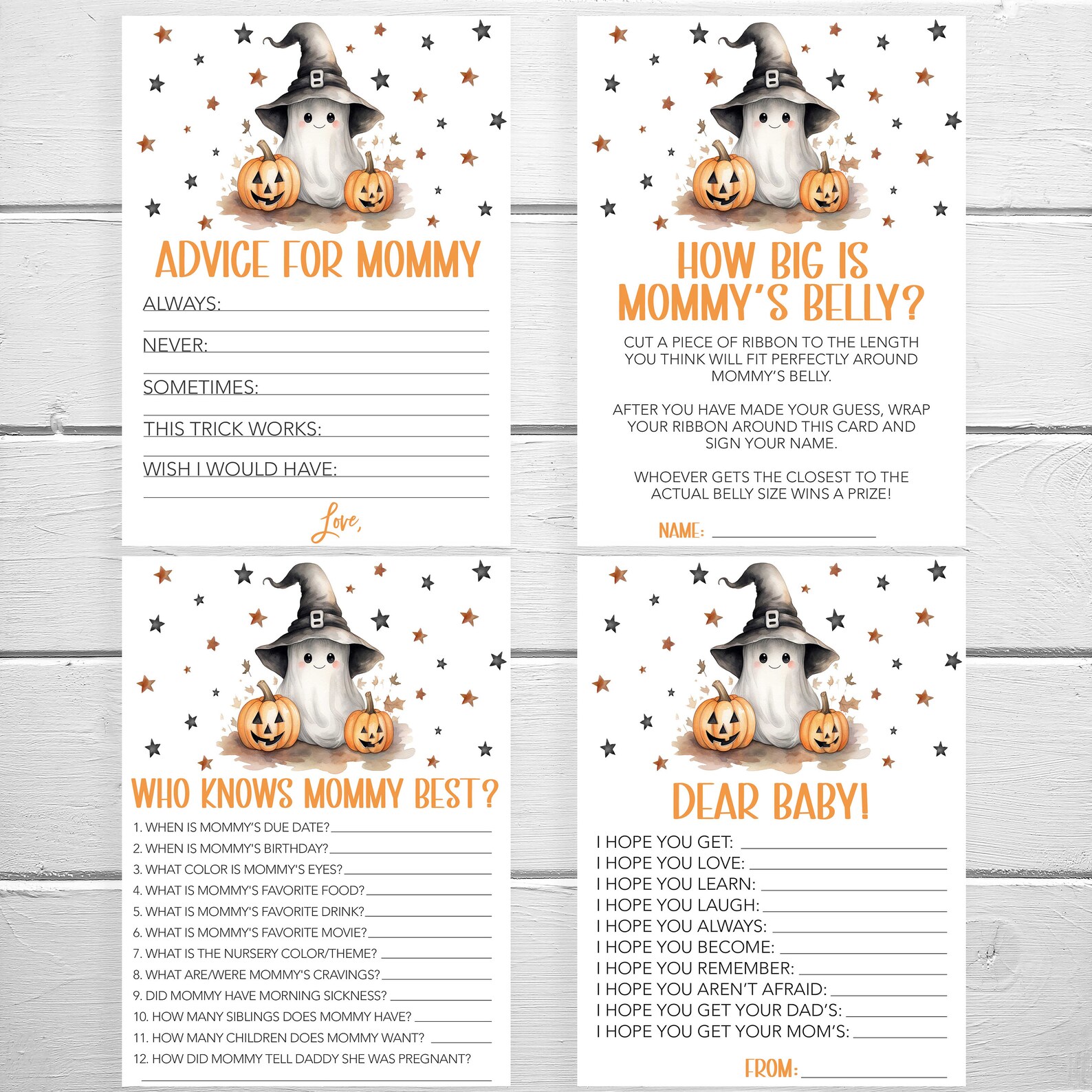 Halloween Baby Shower Games 20 Printable Baby Shower Game A - Etsy