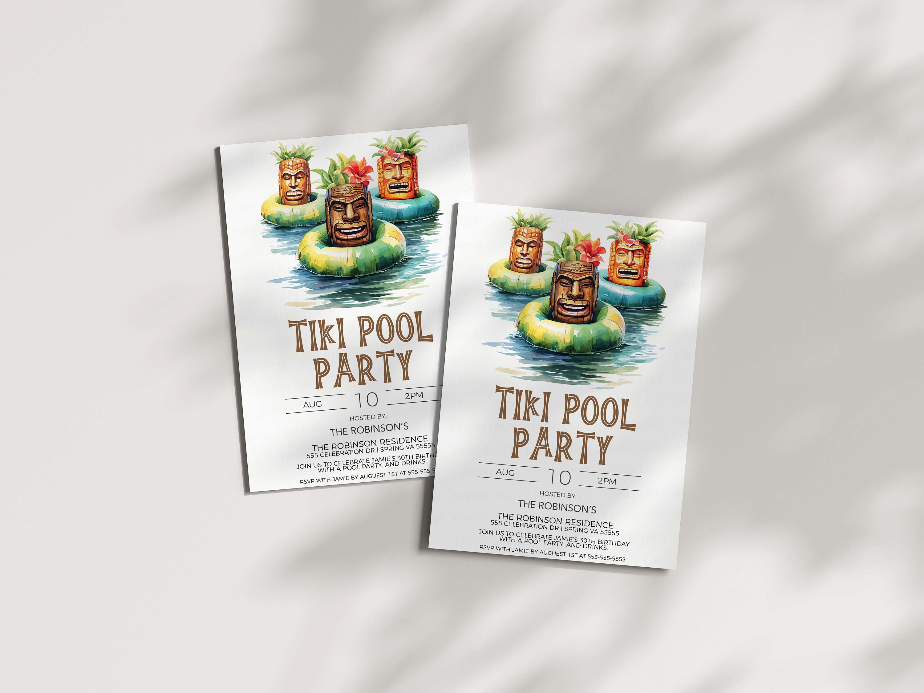 Tiki Pool Party Invitation Tiki Water Park Party Invite - Etsy