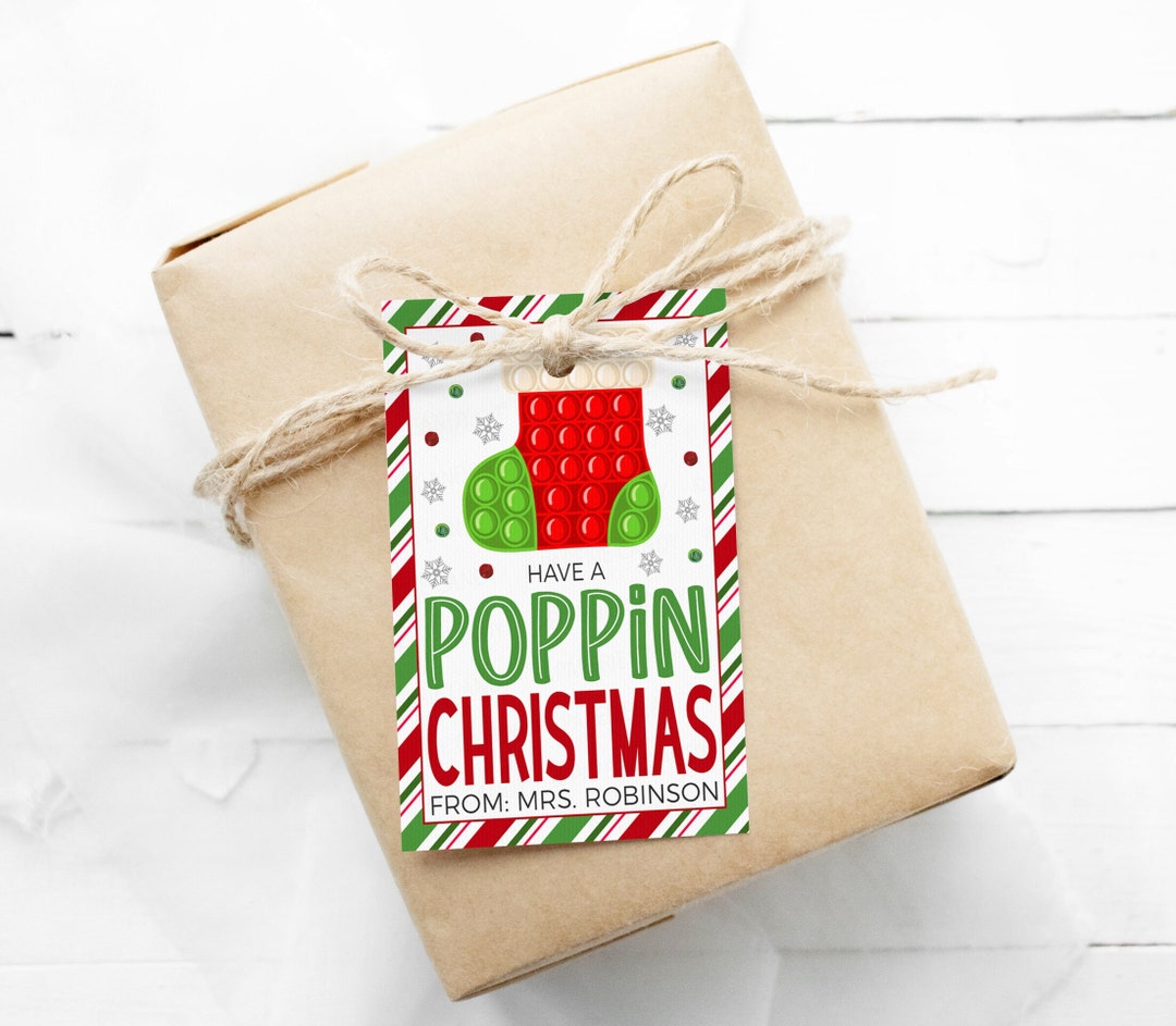 Christmas Pop Fidget Toy Gift Tag, Have A Poppin Christmas, Gift for ...