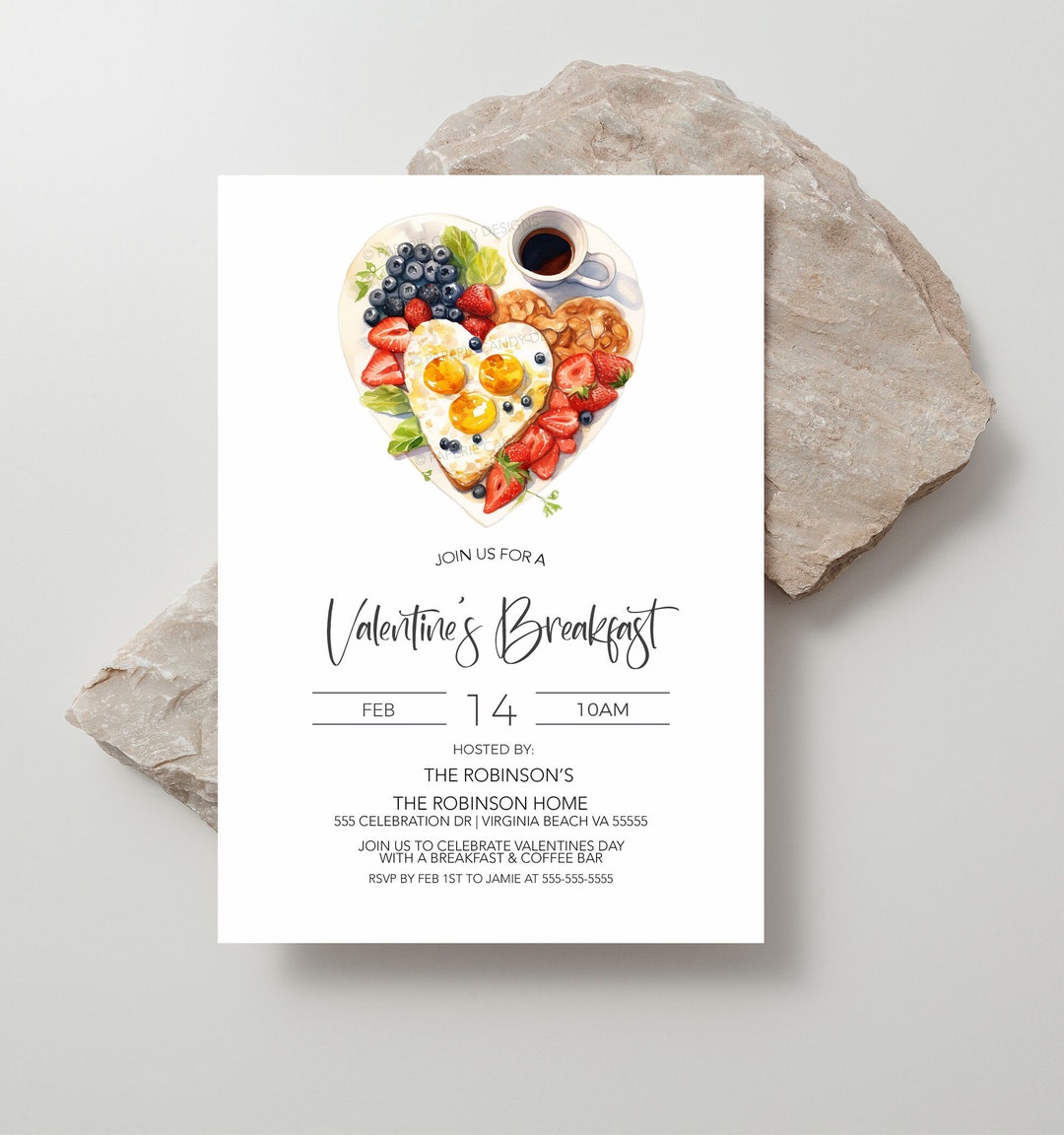 Valentine's Day Breakfast Invitation, Editable Galentine's Brunch ...