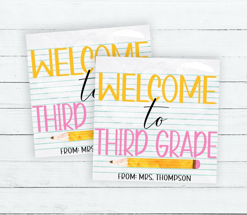 Welcome to Third Grade Gift Tag, Gift for Students, 3rd Grade Back to ...