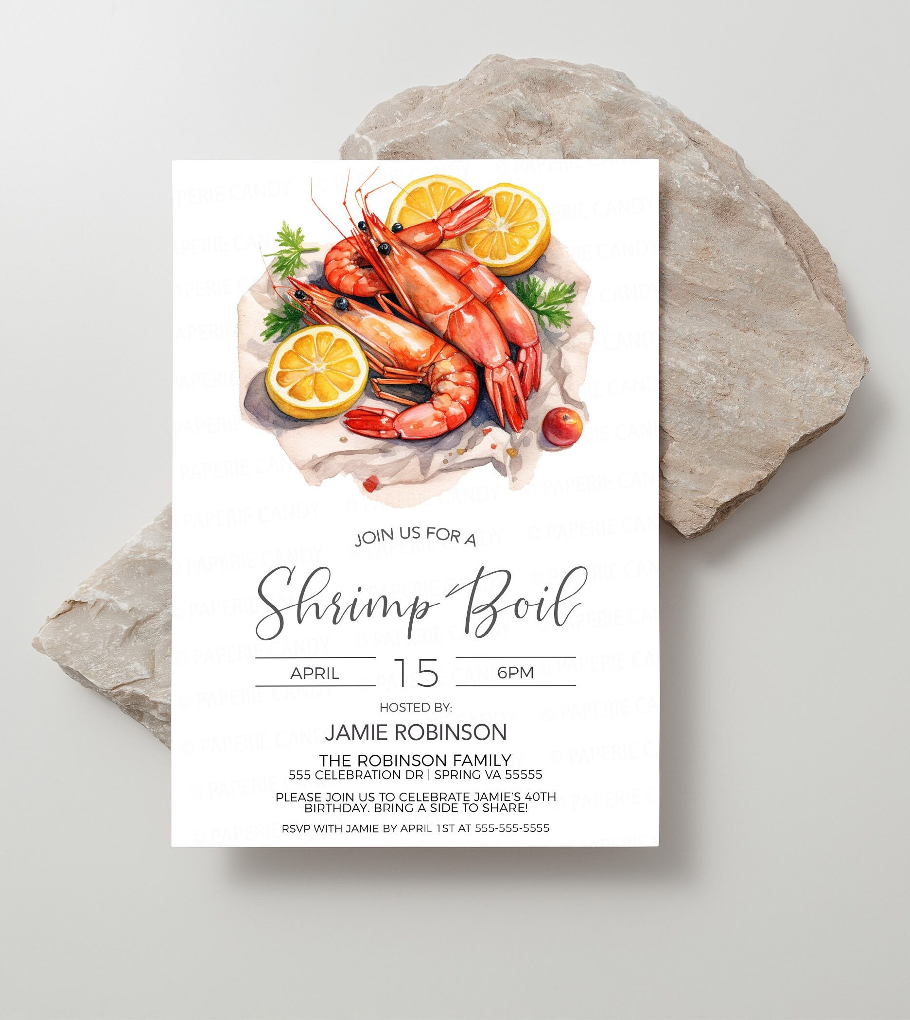 Shrimp Boil Invitation, Shrimp Boil Invite, Shrimp Boil Birthday ...
