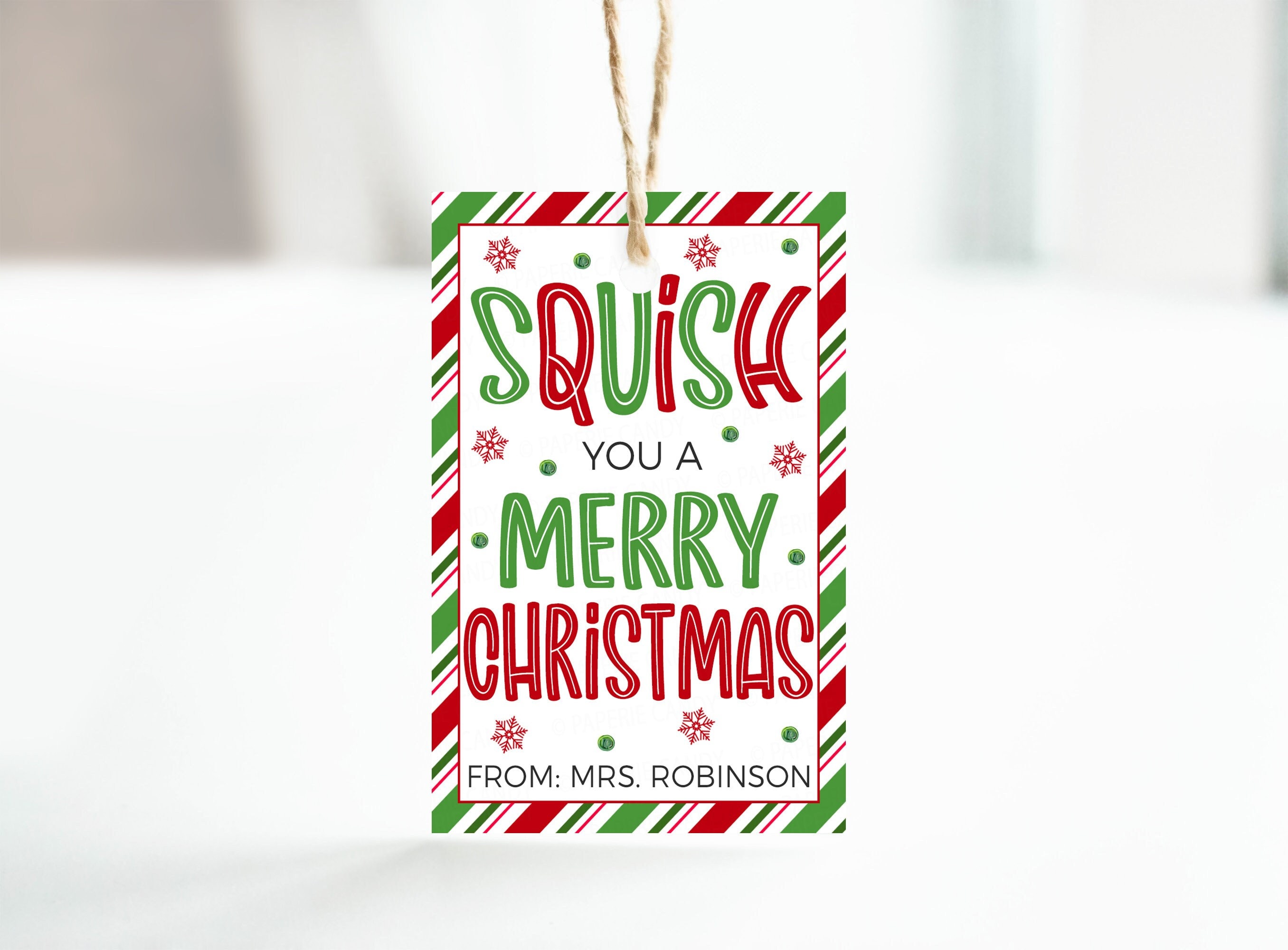 Christmas Squishies Gift Tag, Squish You A Merry Christmas, Gift for ...