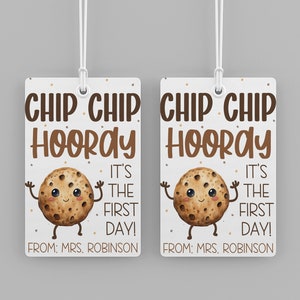 Back to School Cookie Gift Tags, Chip Chip Hooray, Welcome Back First ...