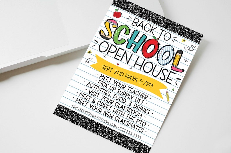 School Open House Flyer, Back to School Meeting, New Students ...