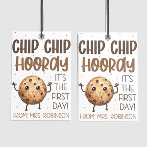Back to School Cookie Gift Tags, Chip Chip Hooray, Welcome Back First ...
