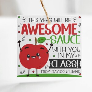 Apple Sauce Gift Tag, Awesome Sauce Back to School, Apple Sauce Squeeze ...