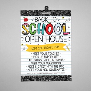 School Open House Flyer, Back to School Meeting, New Students ...