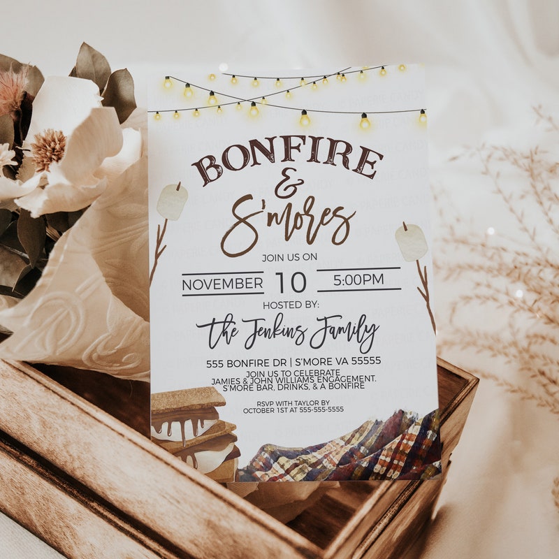 Campfire Invitations - Etsy