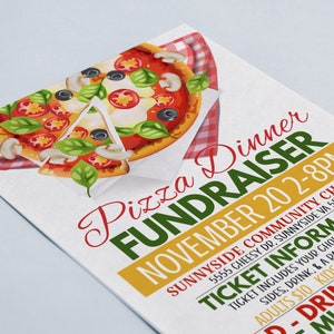 Editable Pizza Fundraiser Flyer, Pizza Dinner Fundraising Invitation ...