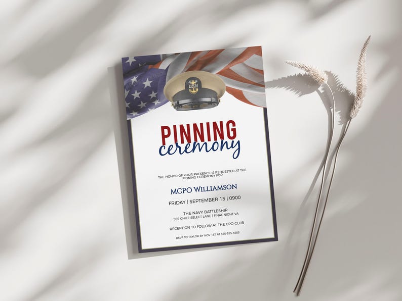 Editable MCPO Pinning Ceremony Invitation, E9 Master Chief Petty ...