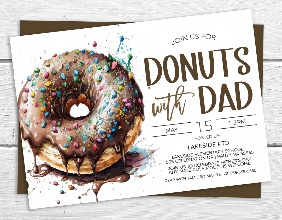Donuts With Dad Invitation Father's Day Donut Invite - Etsy
