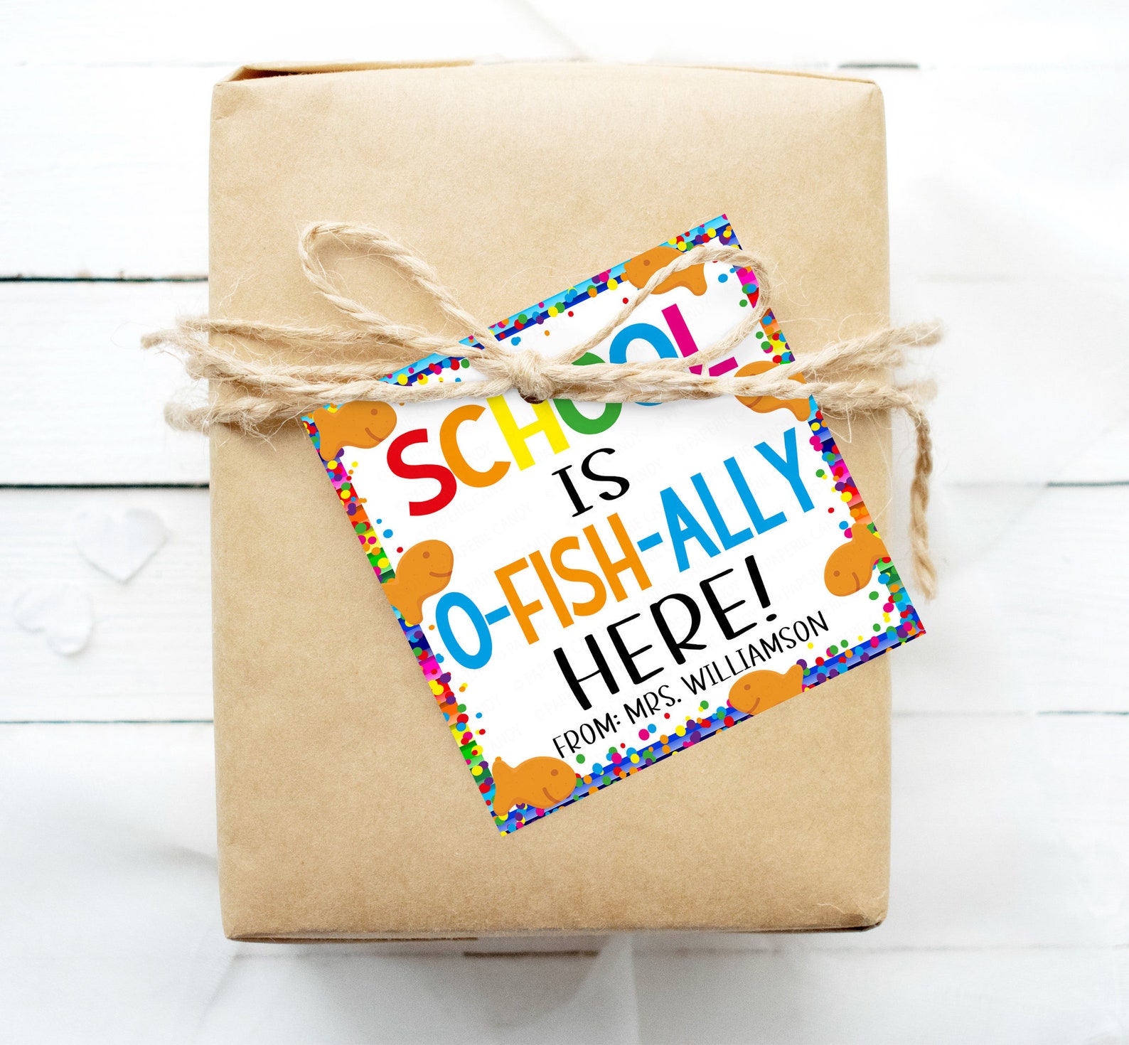 Back to School Goldfish Gift Tags, School is O-fish-ally Here, Goldfish ...