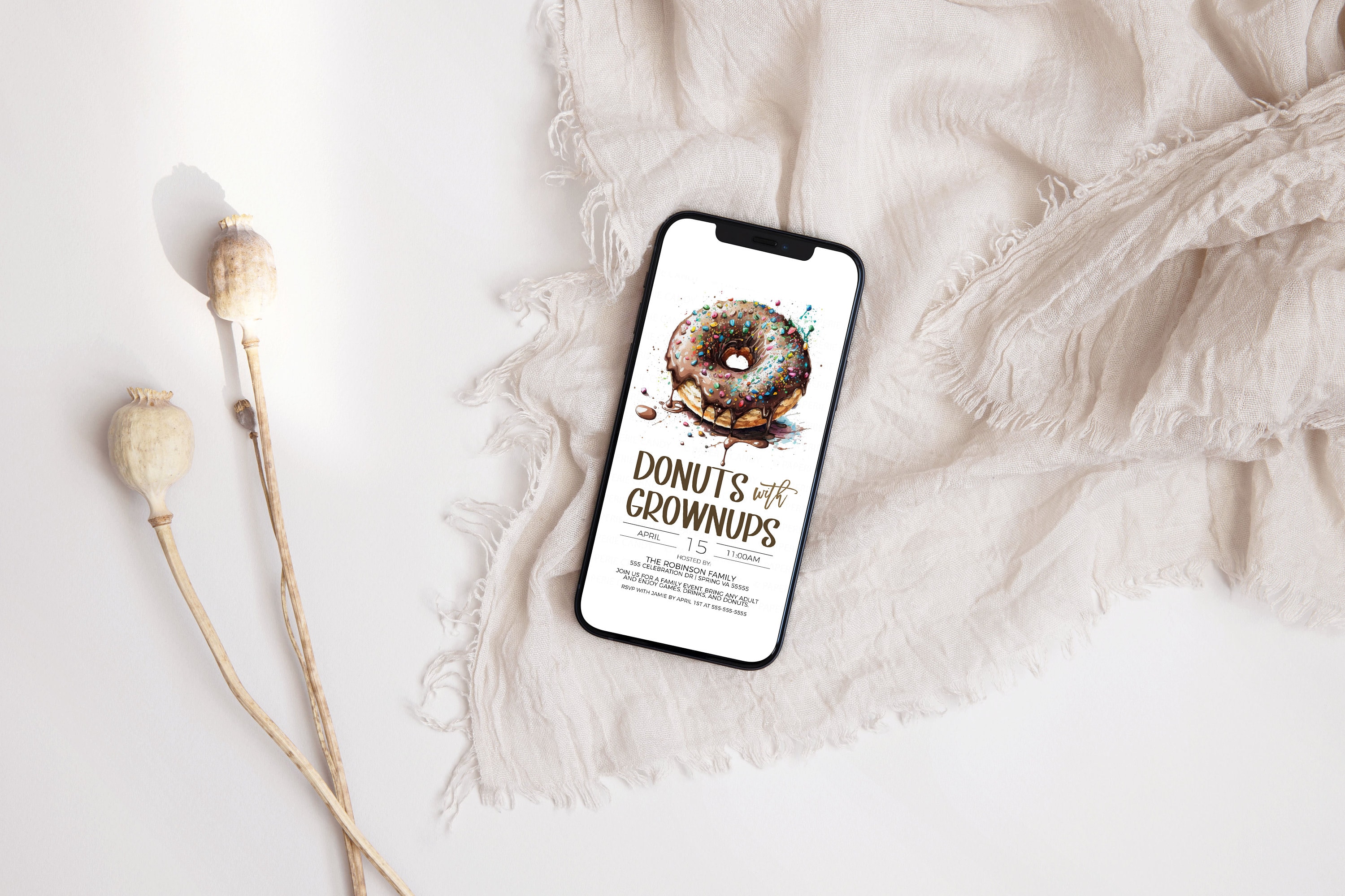 Donuts With Grownups Invitation Family Donut Invite School - Etsy