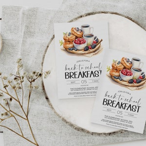 Back to School Breakfast Invitation, Welcome Back Breakfast Invite, 1st ...