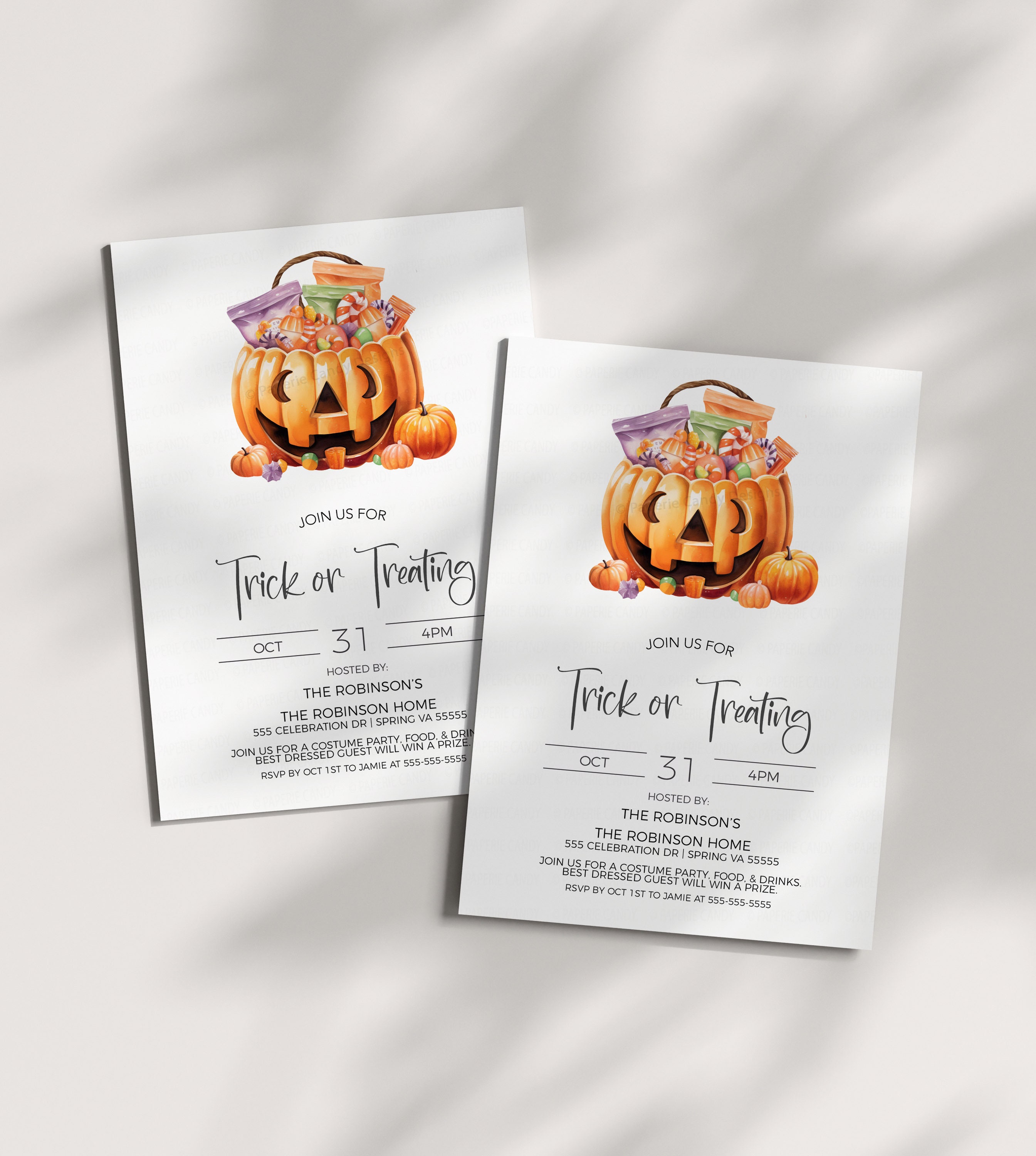 Halloween Trick or Treating Party Invitation, Halloween Trick or Treat ...