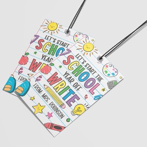 Back to School Gift Tags, Let's Start the Year off Write, School ...