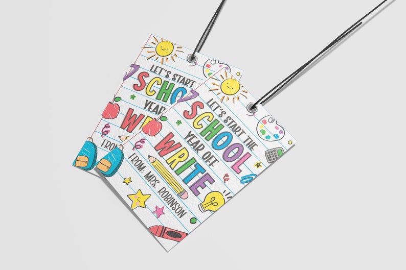 Back to School Gift Tags, Let's Start the Year off Write, School ...