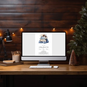 Holiday Book Club Invitation, Holiday Book Swap Invite, Holiday Reading ...