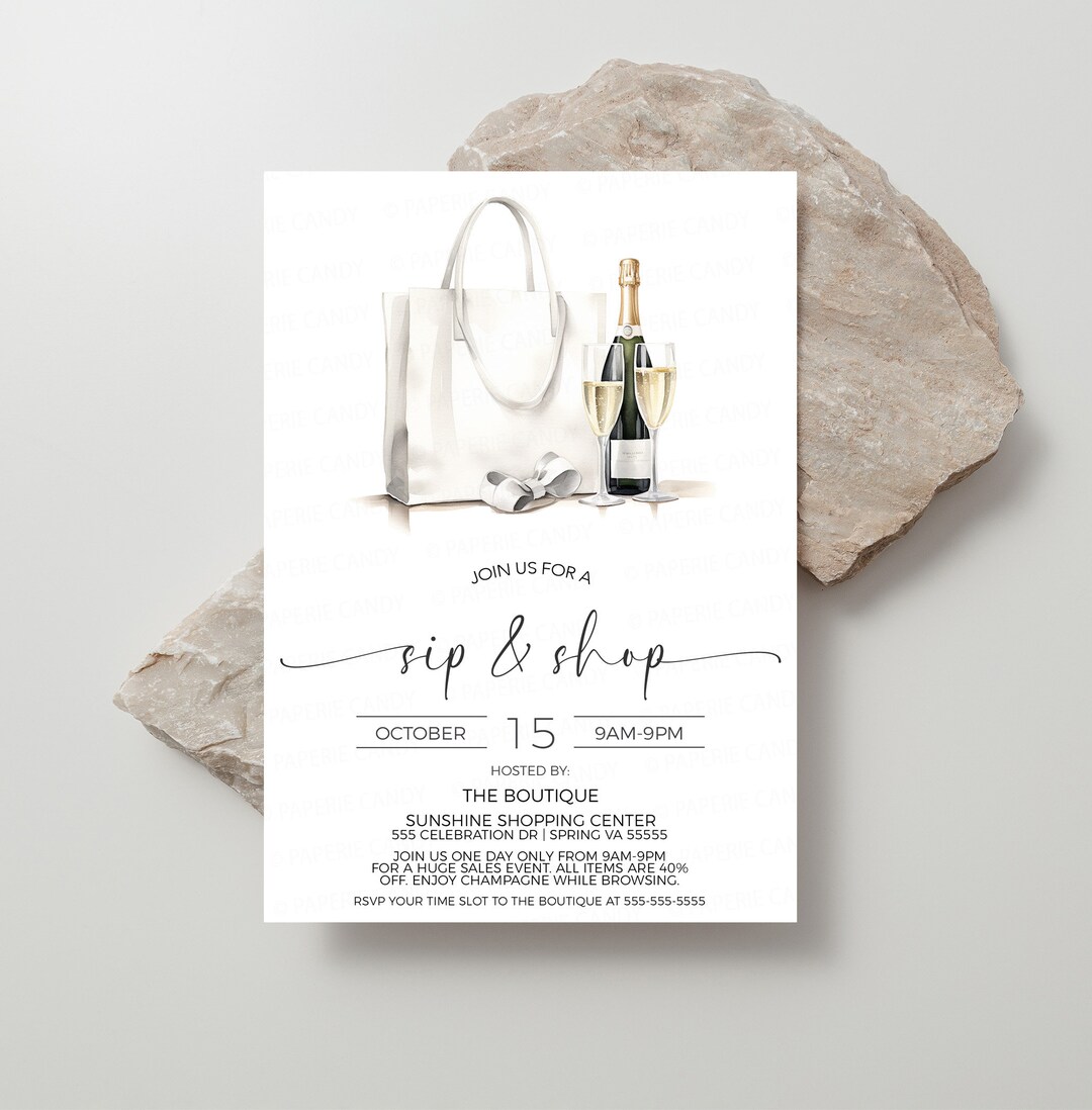 Sip and Shop Invitation, Sip and See Invite, Boutique Store Holiday ...