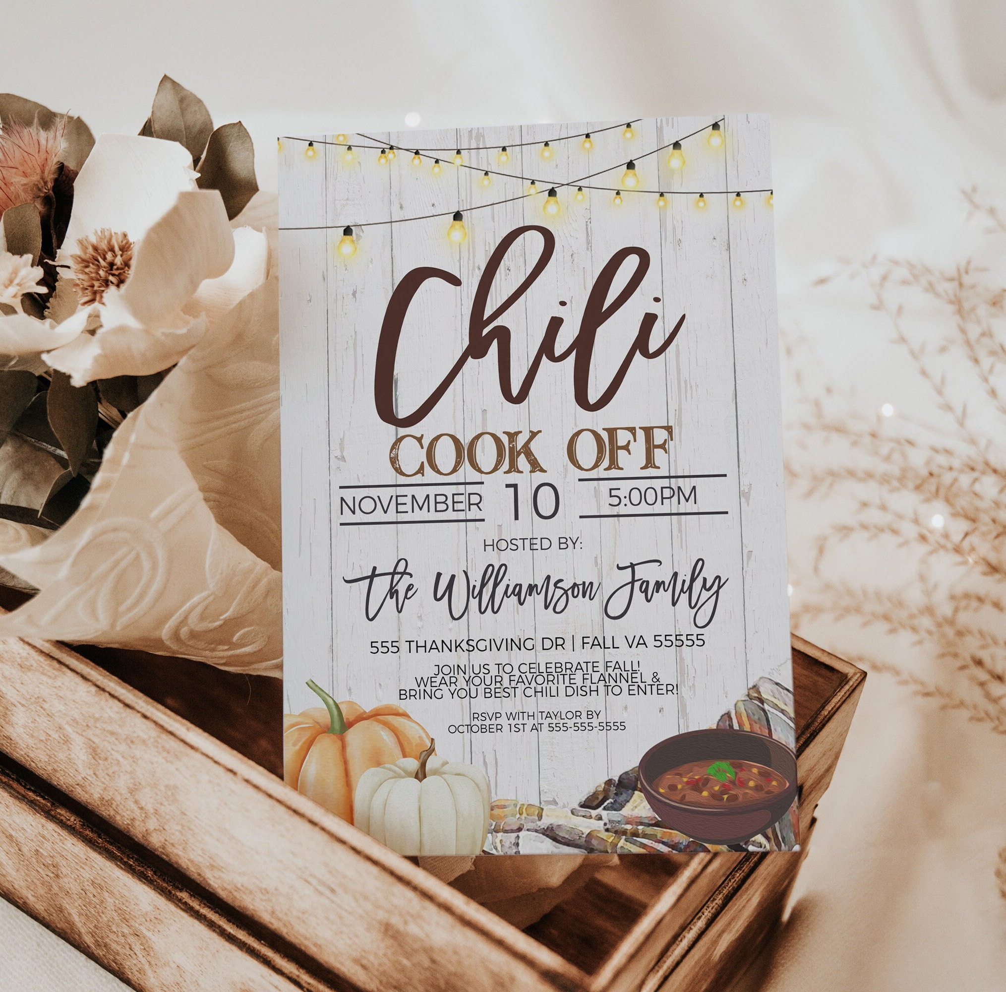 Chili Cook off Invitation, Chili Cook-off Tasting Competition Invite ...