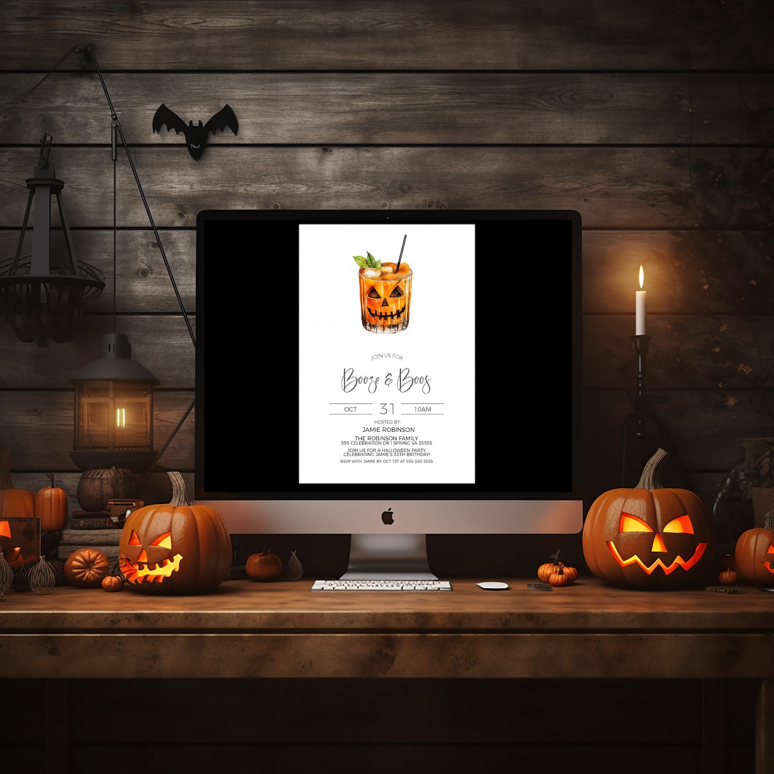 Halloween Booze and Boos Invitation Cocktail Costume Party - Etsy