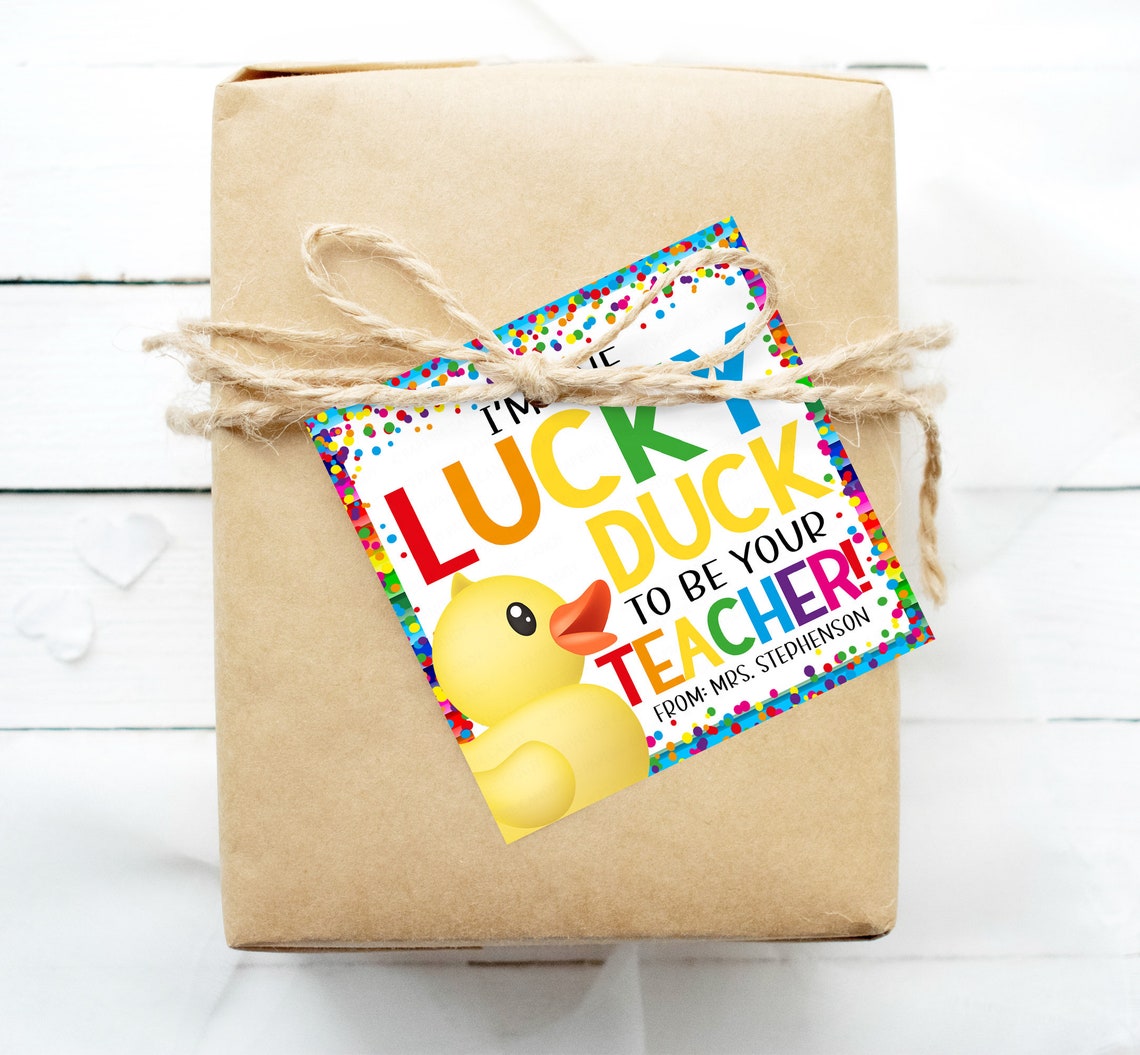 Back to School Rubber Duck Gift Tags Lucky Duck to Be Your - Etsy
