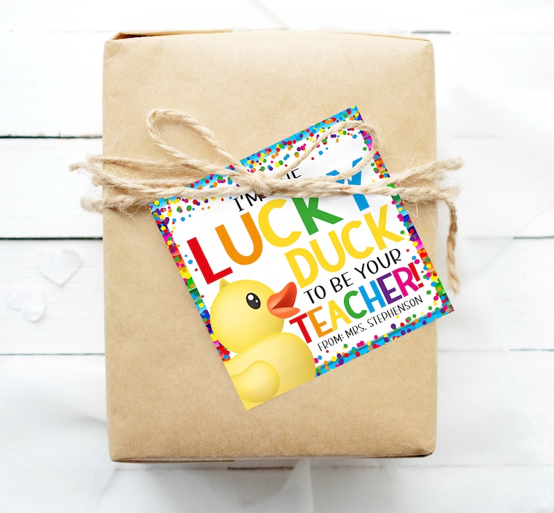 Back to School Rubber Duck Gift Tags Lucky Duck to Be Your - Etsy