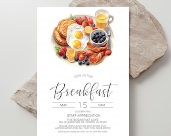 EDITABLE Breakfast Invitation, Staff Employee Appreciation Breakfast ...