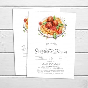 Spaghetti Invitation, Spaghetti Invite, Italian Pasta Dinner, Rehearsal ...