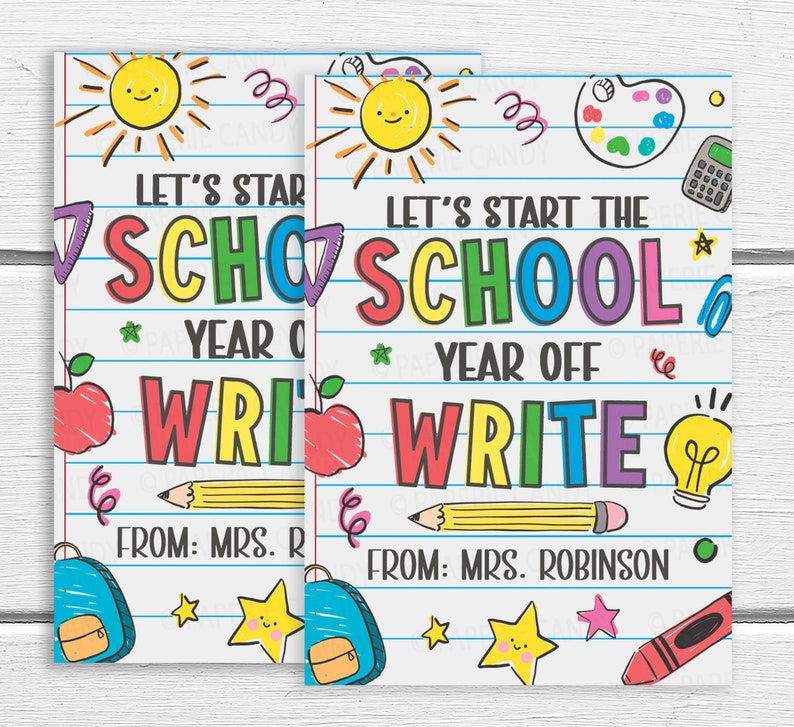 Back to School Gift Tags Let's Start the Year off Write - Etsy
