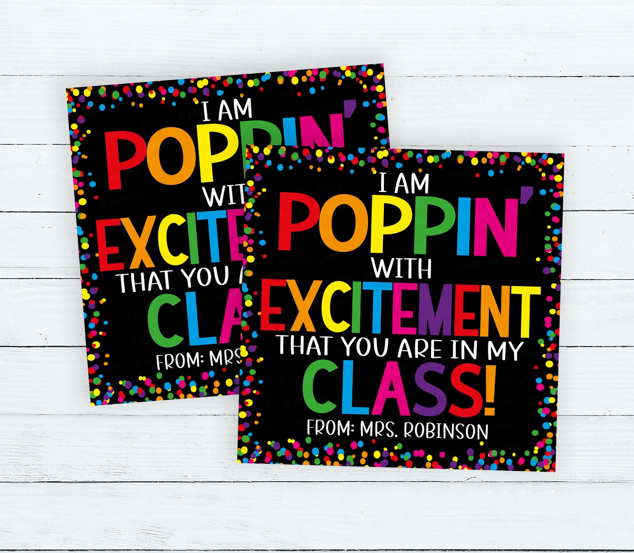 Back to School Popping Gift Tags, Popping With Excitement You Are in My ...
