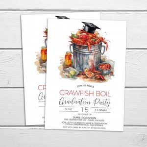 Crawfish Boil Graduation Invitation, Crawfish Boil Grad Invite ...