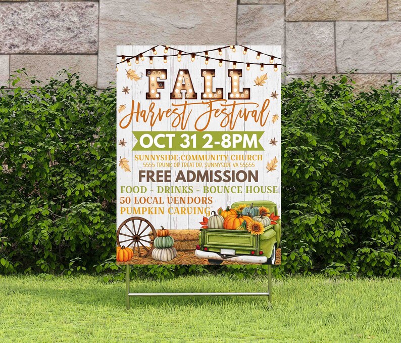 Editable Fall Festival Flyer Invitation, School Church Harvest Event ...