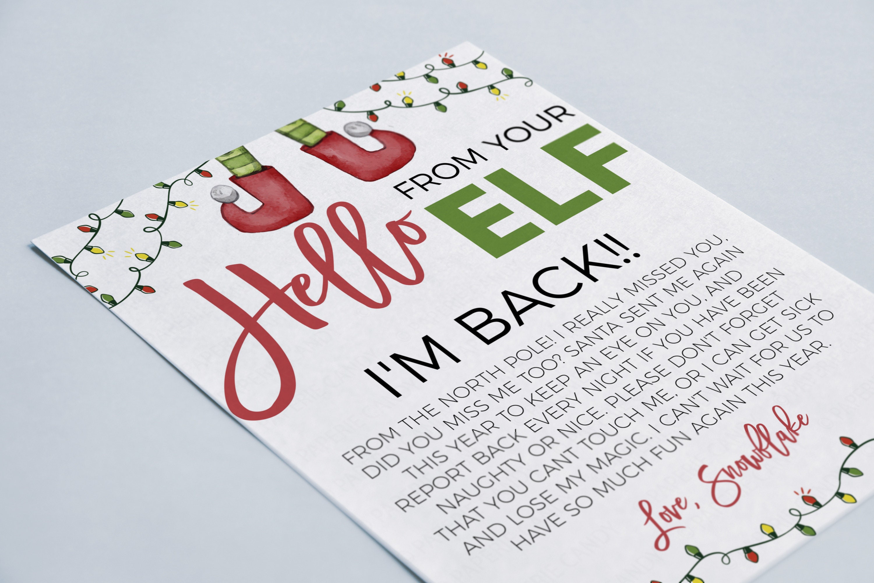 Editable Hello Elf Letter, Welcome Note I'm Back, Goodbye Elf Arrival ...