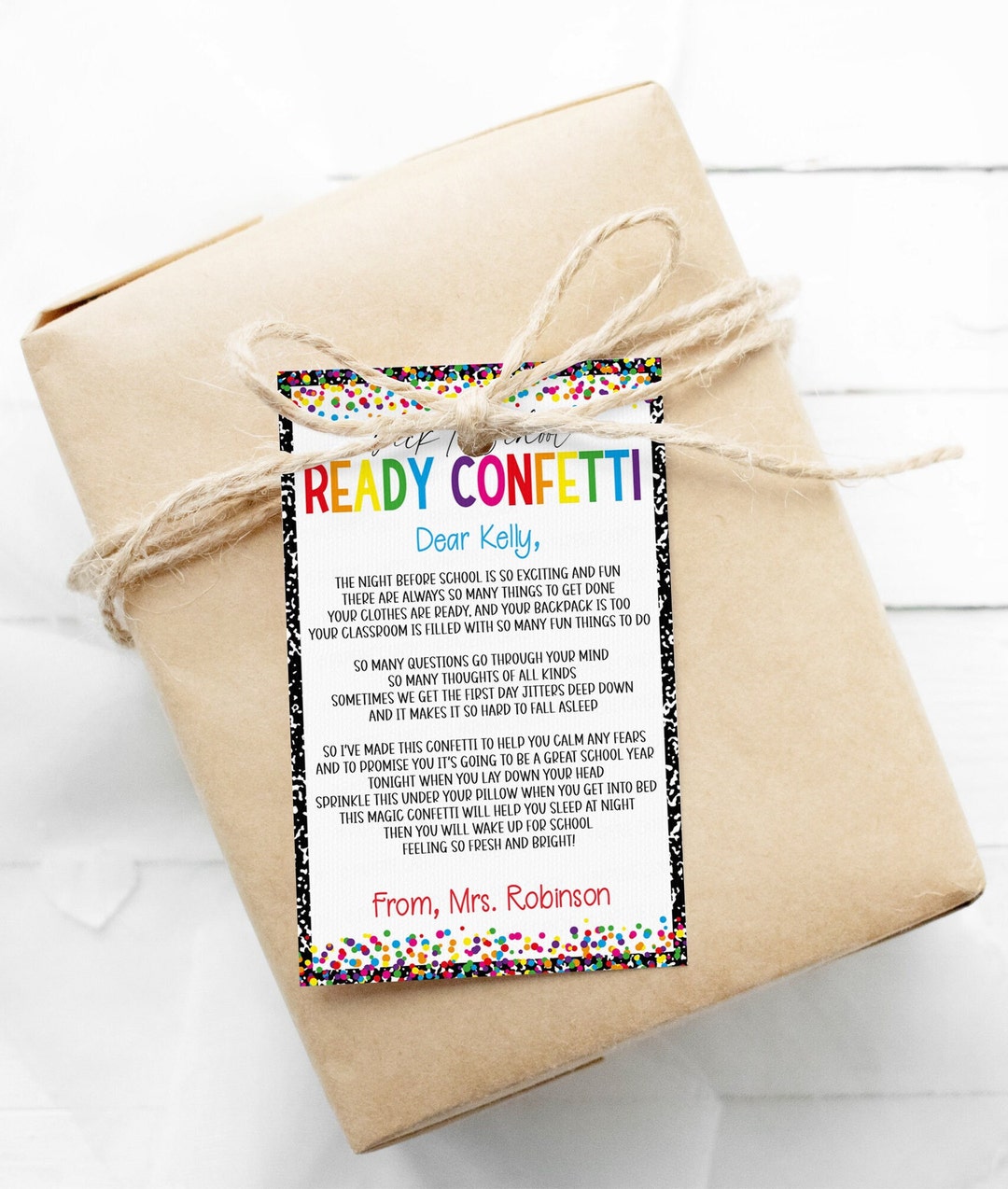 Editable Back to School Ready Confetti, First Day Jitters, Night Before ...